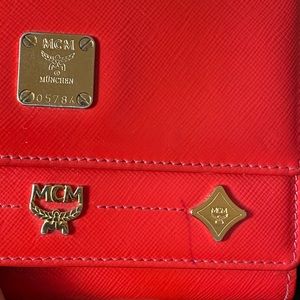 MCM | Bags | Sold Authentic Mcm Trifold Wallet In Red | Poshmark